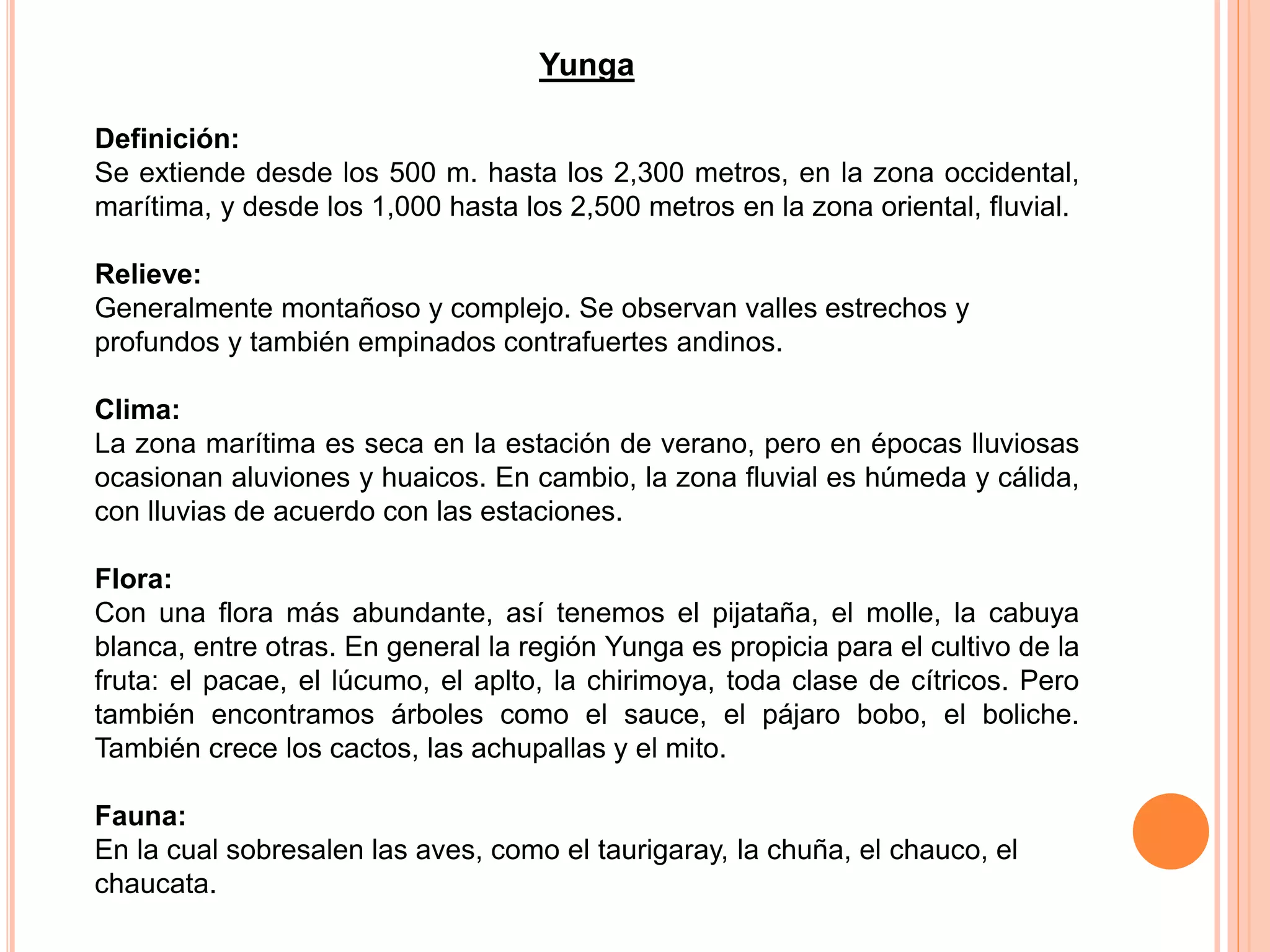 Las ocho regiones naturales del Perú. | PPTX