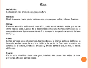 Las ocho regiones naturales del Perú. | PPTX