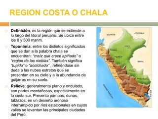 Las ocho regiones naturales del Perú | PPTX