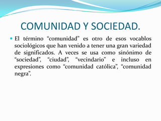 La sociedad | PPTX