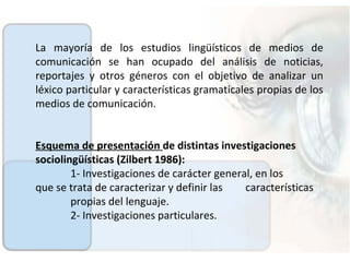 La SociolingüíStica De Los Medios De ComunicacióN | PPT