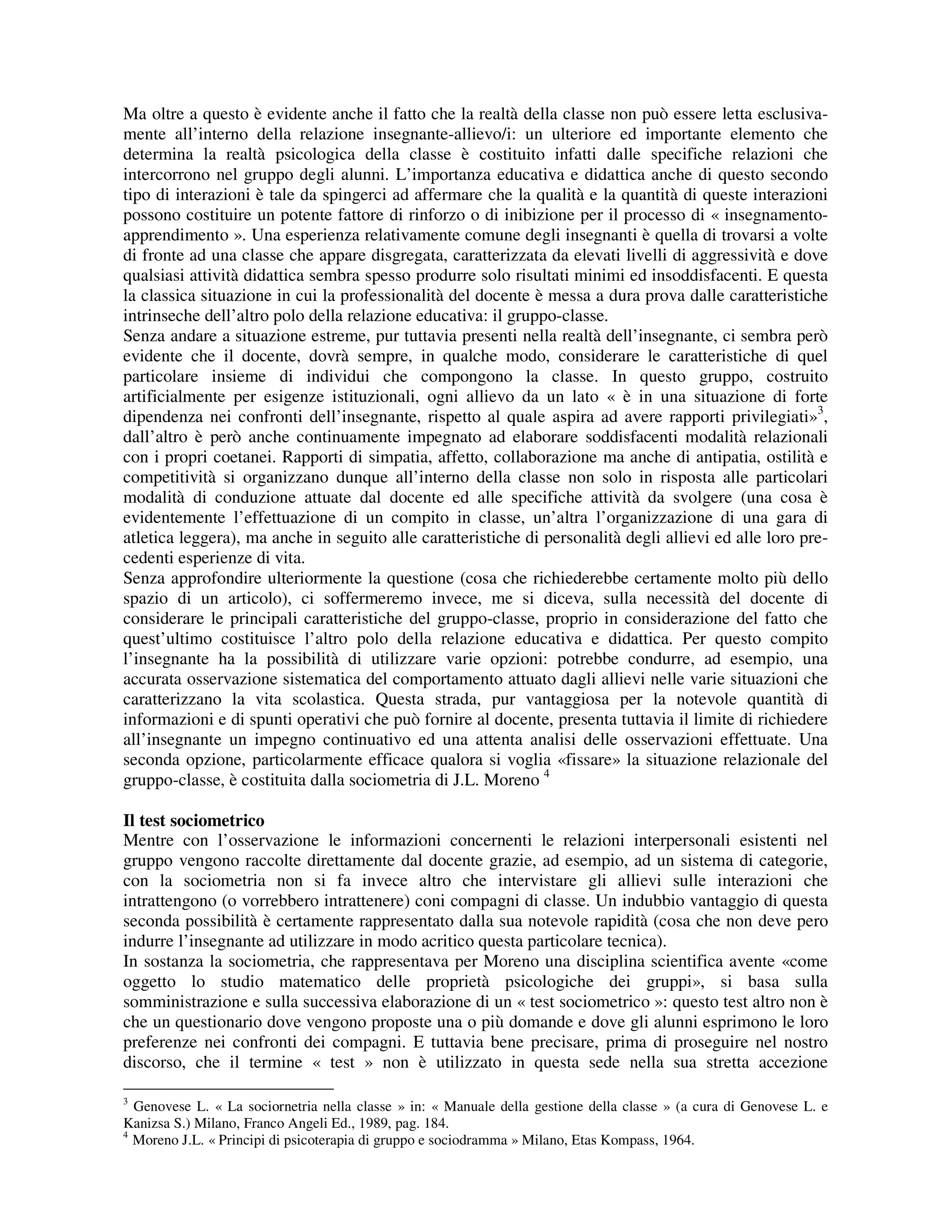 La Sociometria. | PDF