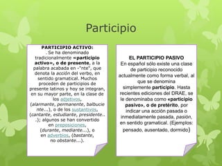 La solicitud el Participio y sus usos | PPTX