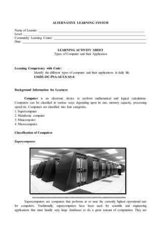 LAS ON LS6-types of computer.docx