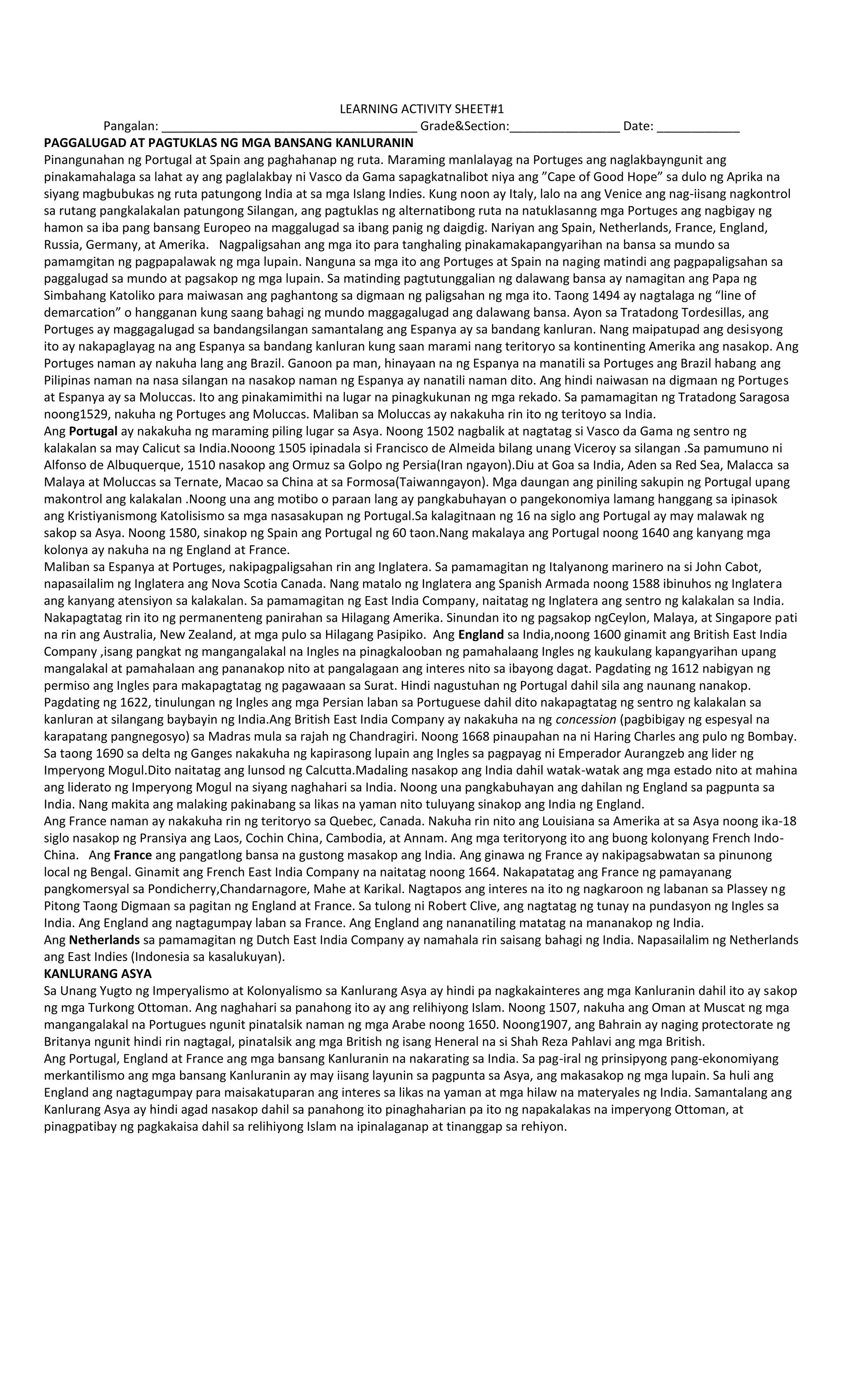 LAS PAGGALUGAD AT PAGTUKLAS NG MGA BANSANG KANLURANIN.docx