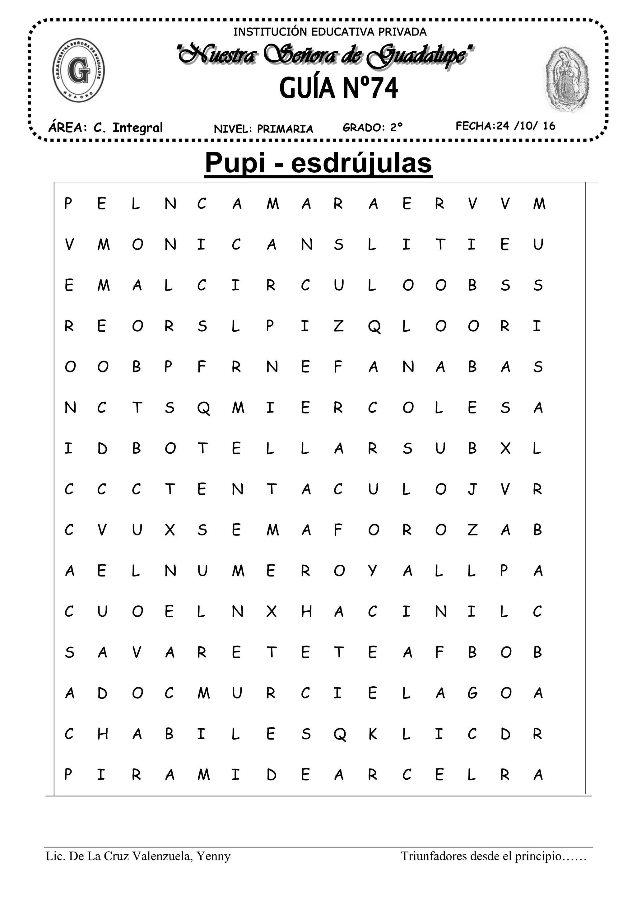 Las palabras esdrujulas | PDF