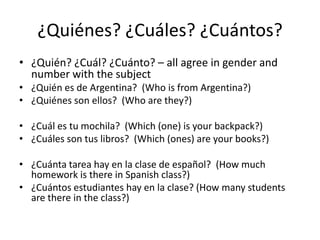 Las palabras interrogativas | PPTX