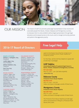 Legal Aid of Southeastern Pennsylvania (LASP) Annual Report - 2016-17 | PDF