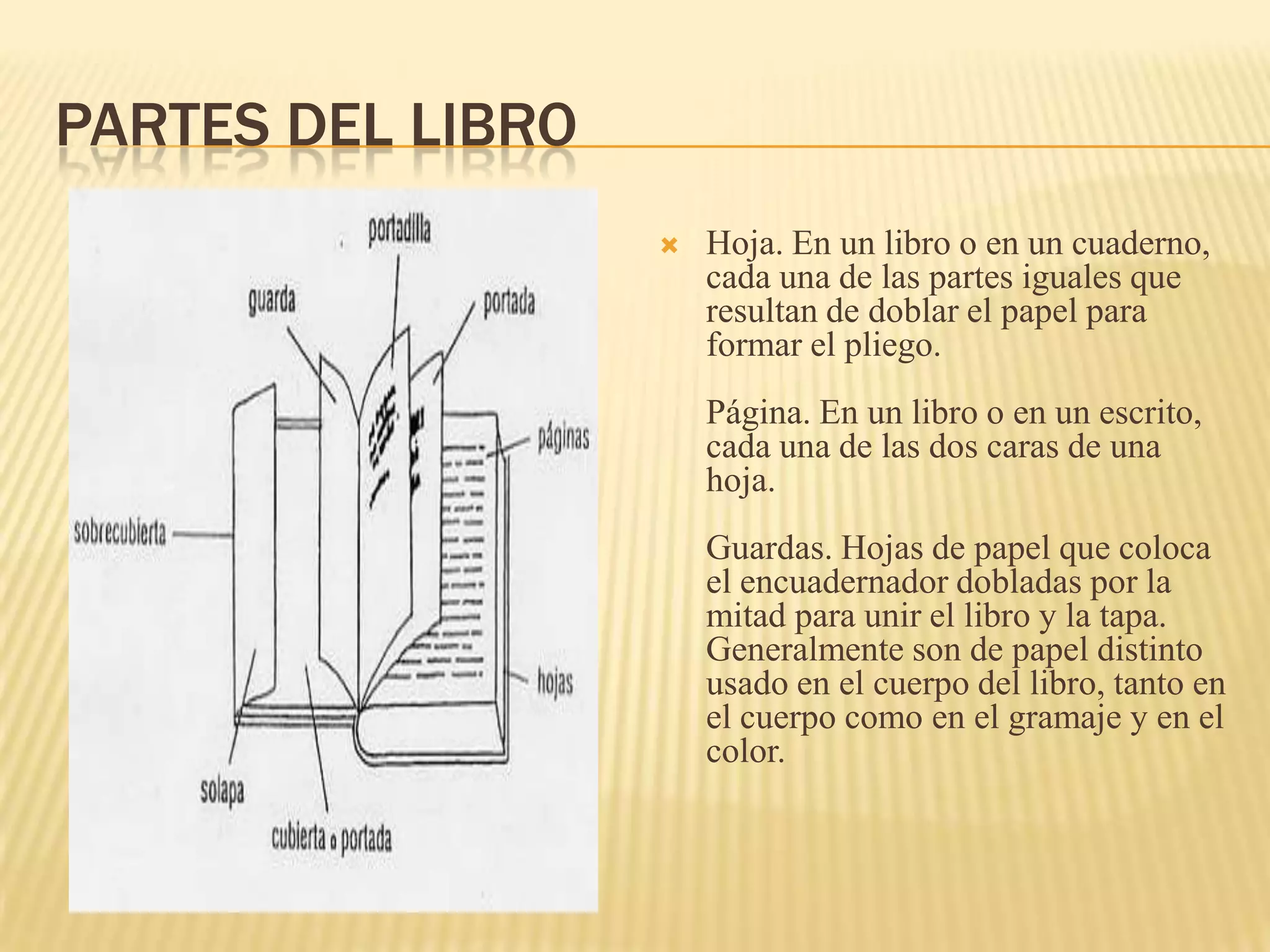 Las partes del libro | PPTX | Art and Photography | Books and Literature