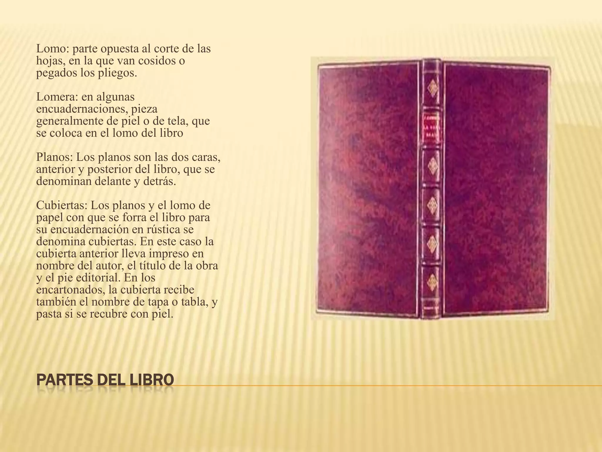Las partes del libro | PPTX | Art and Photography | Books and Literature