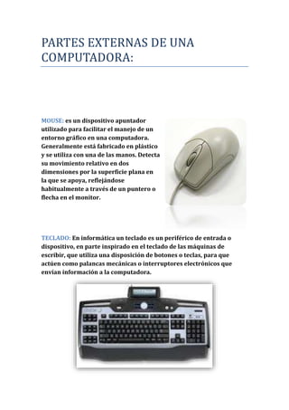 Las partes internas y externas de la computadora | DOCX