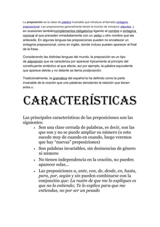 Las preposiciones | ODT