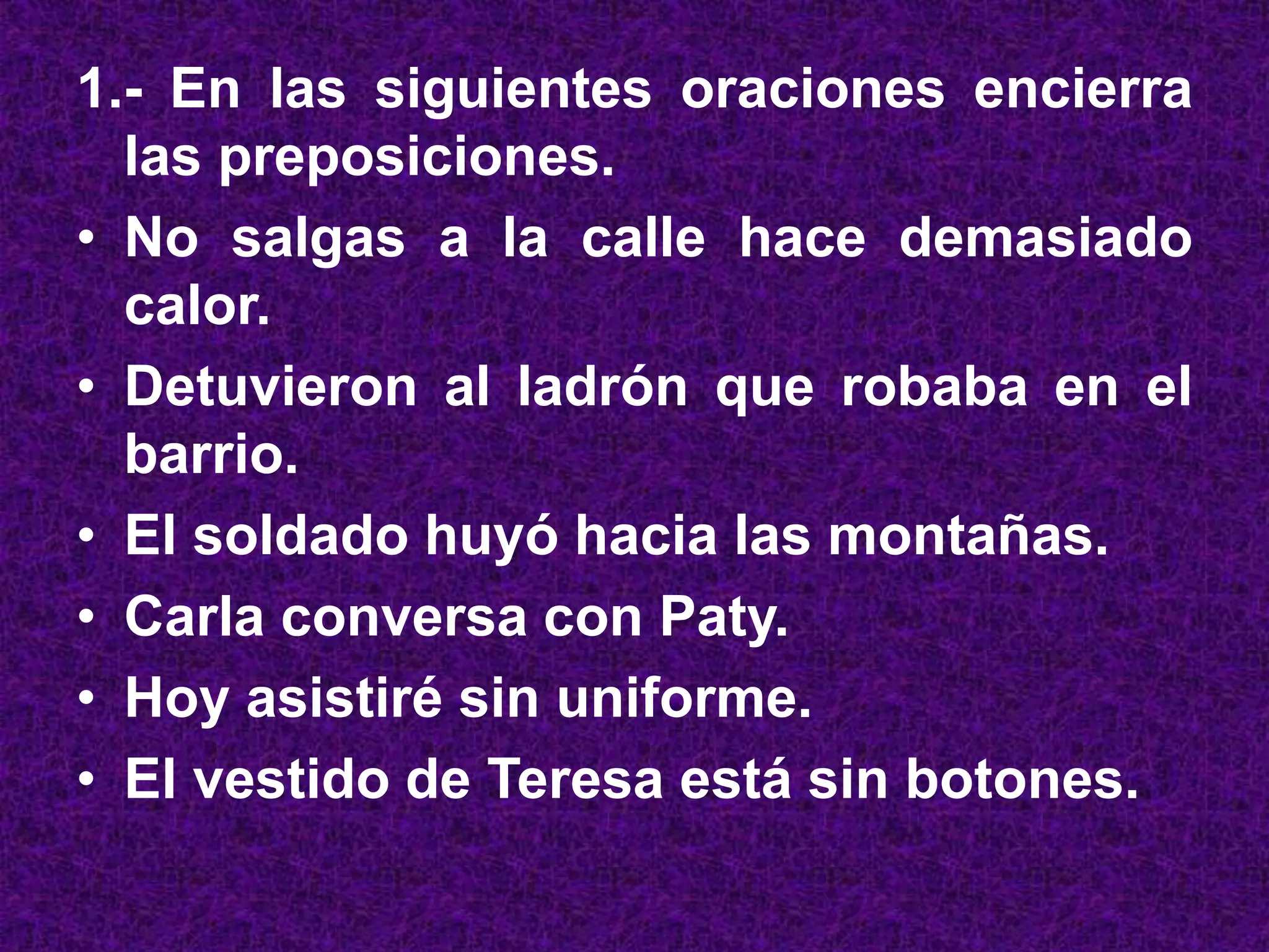 Las preposiciones.practica | PPTX