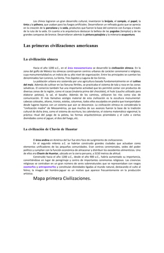 Las Primeras Civilizaciones | DOC