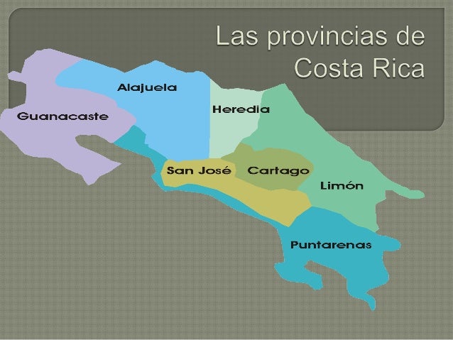 Las provincias de costa rica
