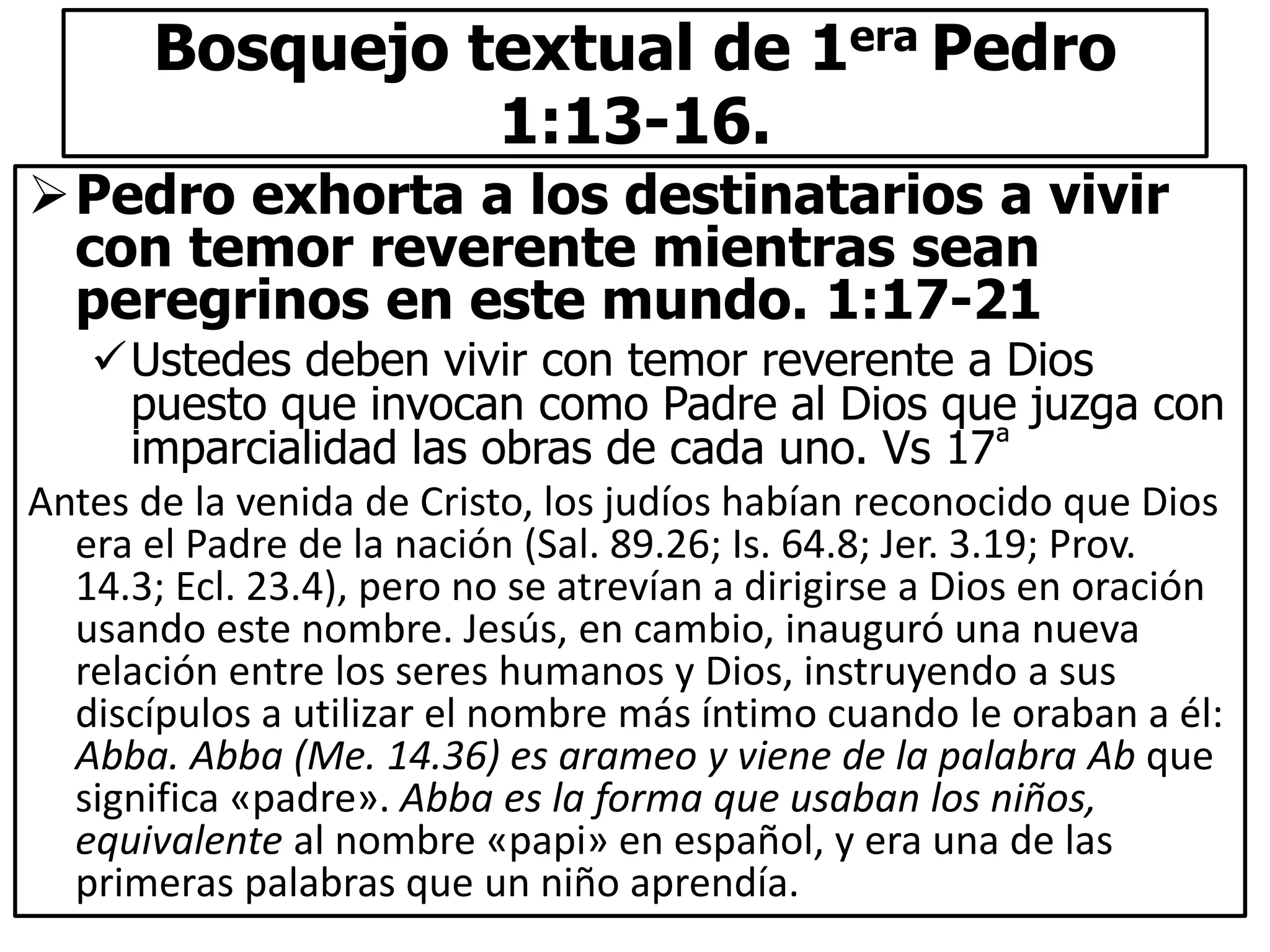 Razones para vivir en temor reverente a Dios, 1 pedro 1 17-21 | PPTX
