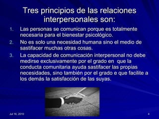 Las Relaciones Interpersonales | PPT