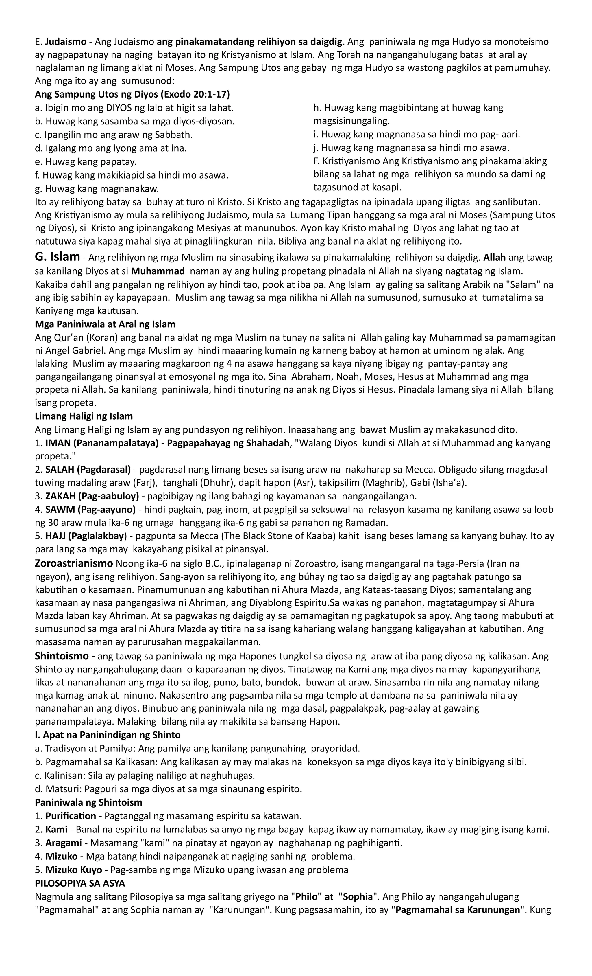 LAS RELIHIYON AT PILOSOPIYA.docx