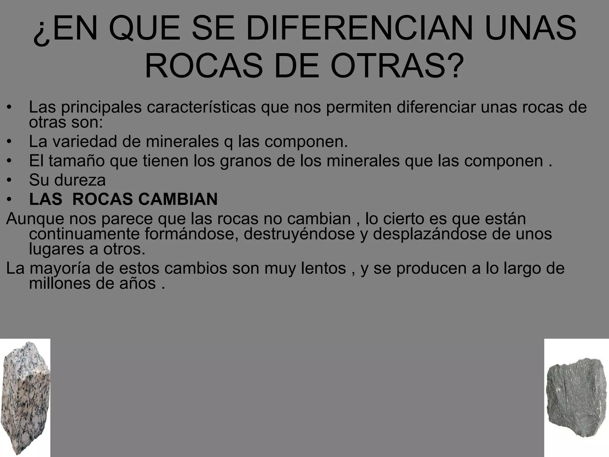 Las rocas y los minerales Manuel | PPT