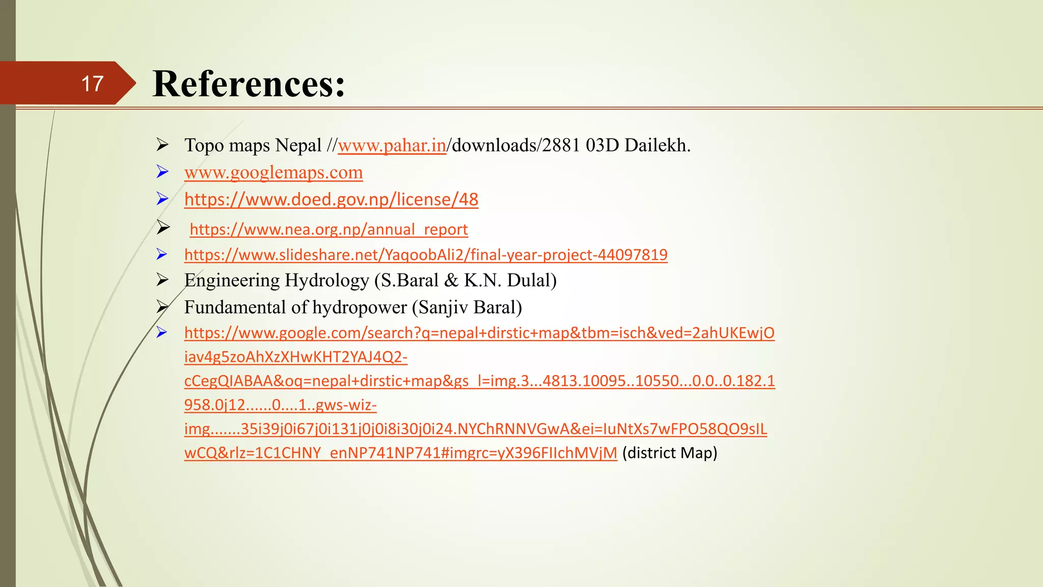 Final year project proposal on feasibility study of small hydro power | PPTX