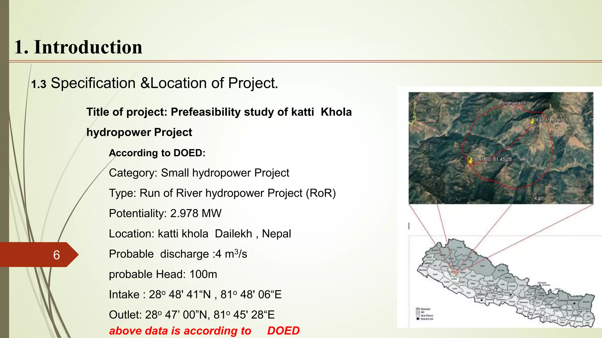 Final year project proposal on feasibility study of small hydro power ...