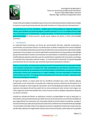 Las seis emociones emociones basicas de paul ekman | DOCX