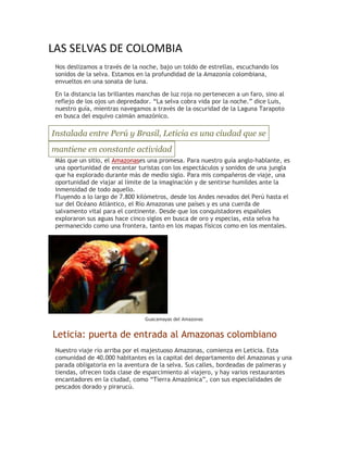 Las selvas de colombia | DOCX