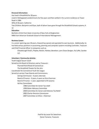 Lasser Candidate Background | PDF