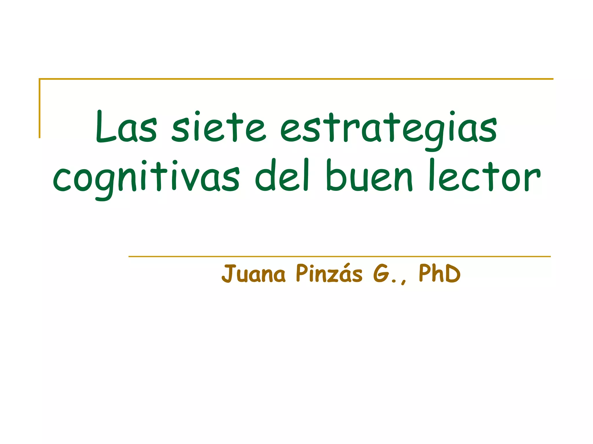 Las siete estrategias cognitivas del buen lector | PDF | Educational ...