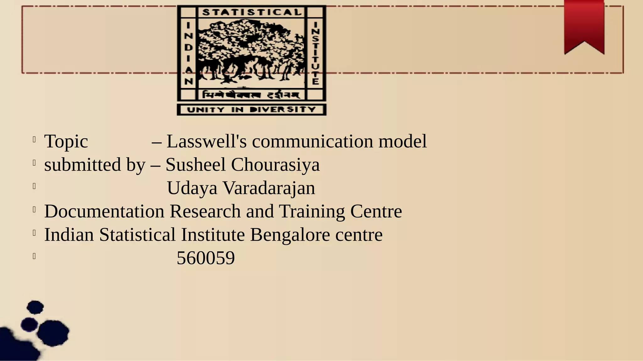 Lasswell communication model | PDF | Technology & Computing