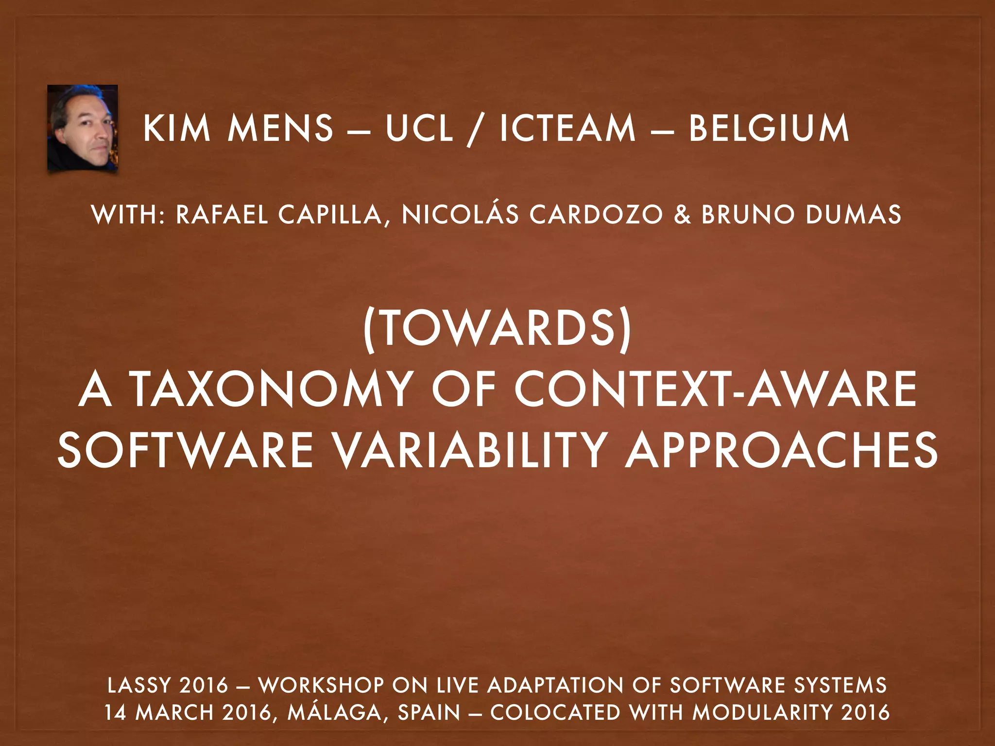 Towards A Taxonomy Of Context Aware Software Variabilty Approaches Ppt 4349
