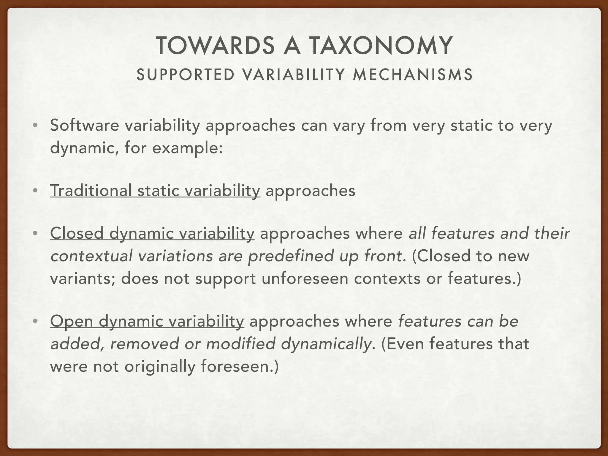 Towards a Taxonomy of Context-Aware Software Variabilty Approaches | PDF