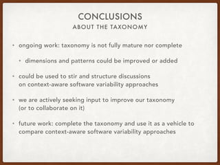 Towards a Taxonomy of Context-Aware Software Variabilty Approaches | PDF