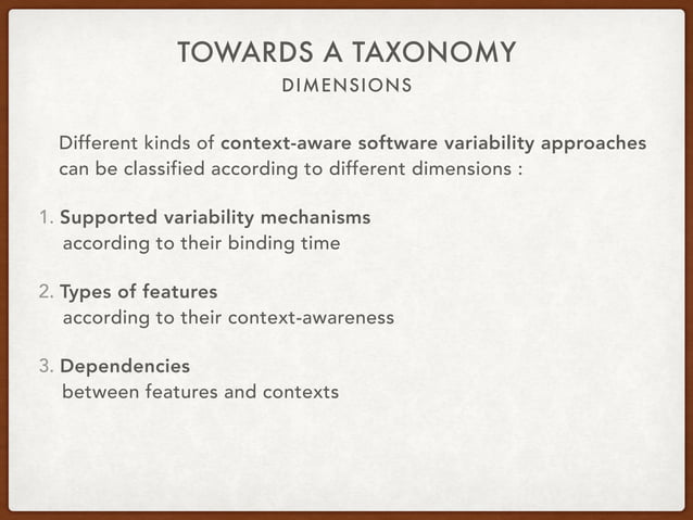 Towards A Taxonomy Of Context Aware Software Variabilty Approaches Pdf