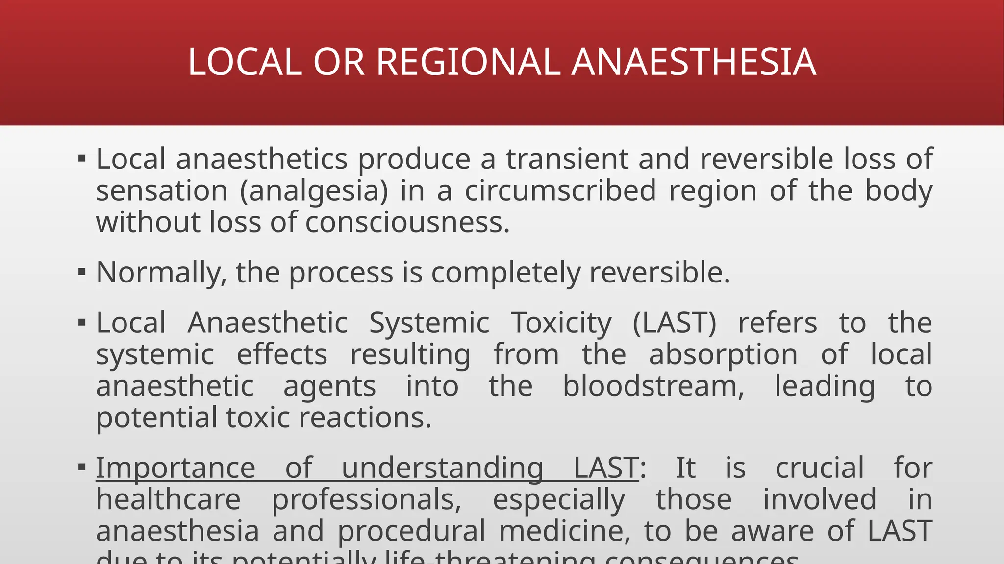 LAST local anaesthetic systemic toxicity | PPTX