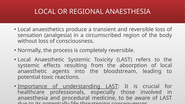 LAST local anaesthetic systemic toxicity | PPTX