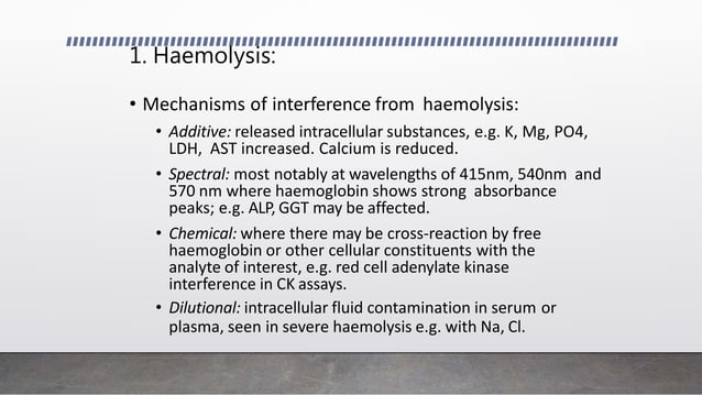 Interferences in clinical assay | PPTX | Blood Disorders | Diseases and ...