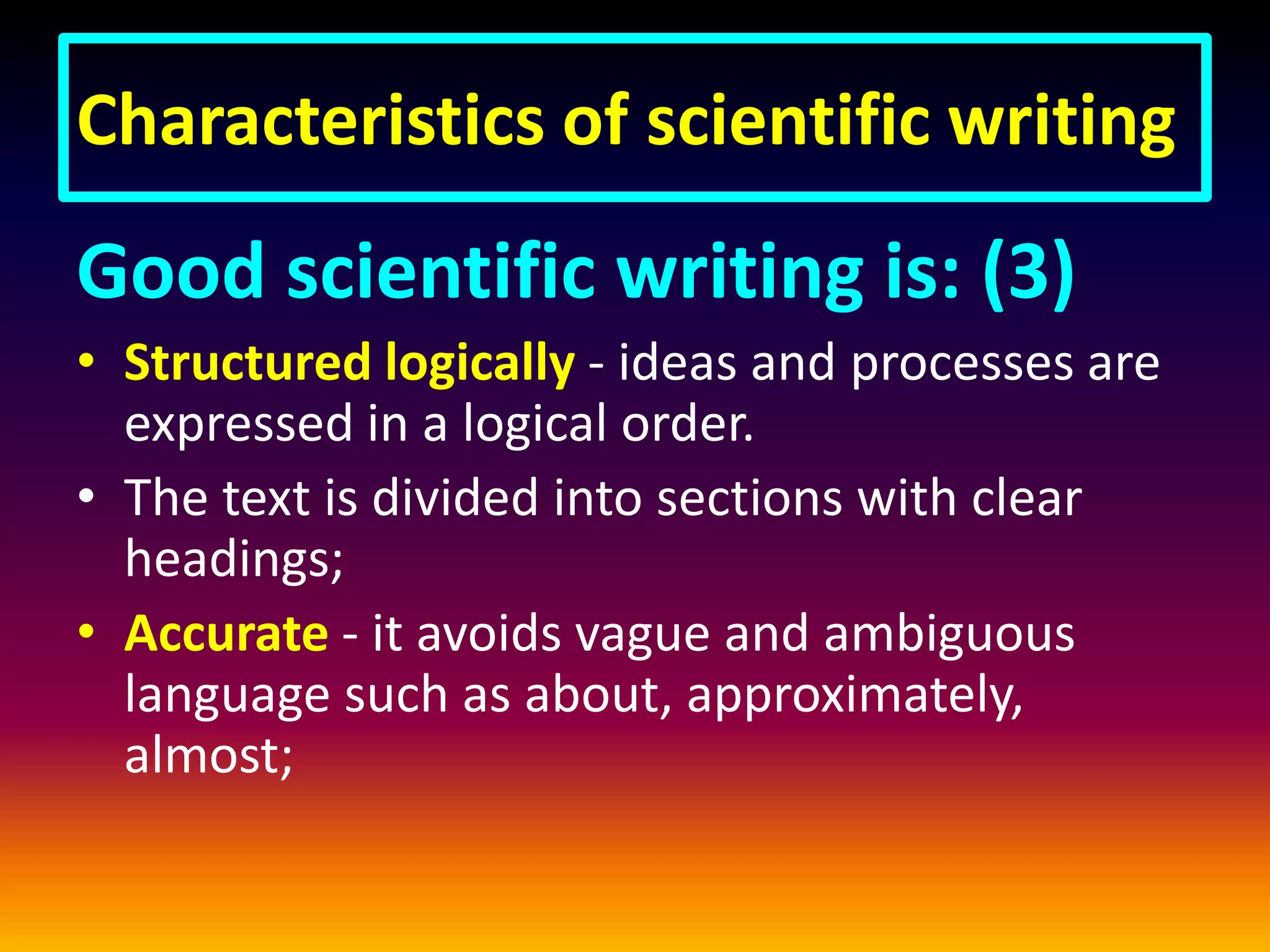 Scientific Writing - Basic Skills and Tools | PDF