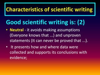 Scientific Writing - Basic Skills and Tools | PDF