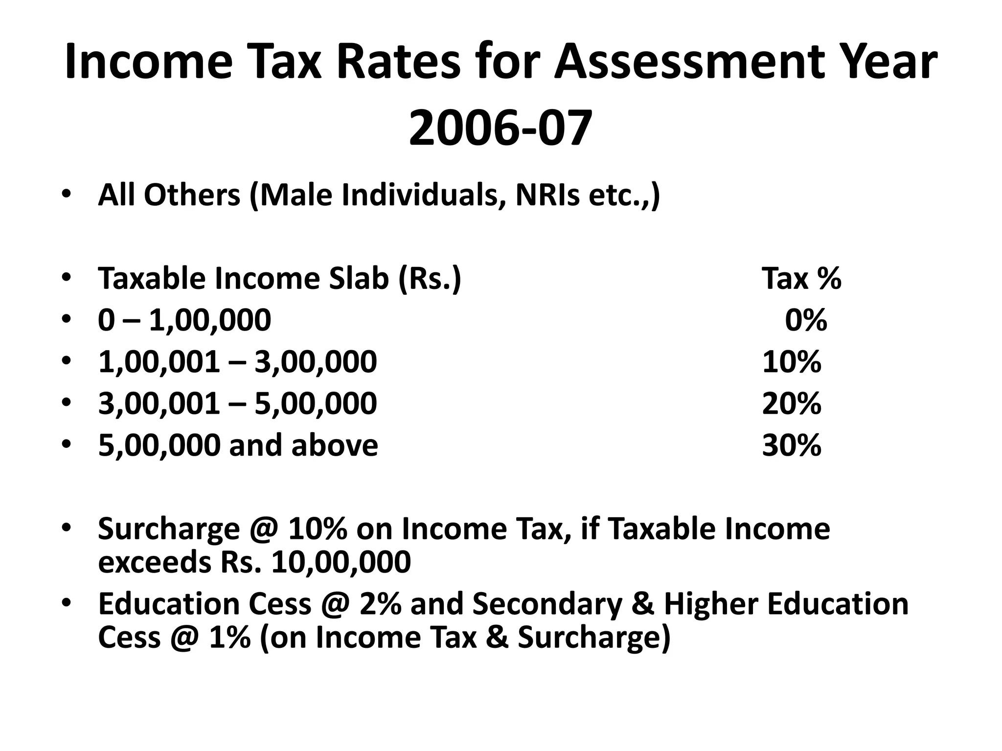 Last 25 years income tax rates | PPTX