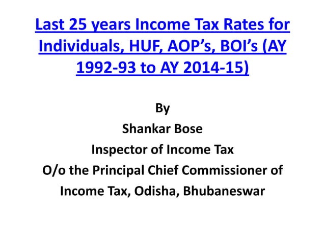 Last 25 years income tax rates | PPTX