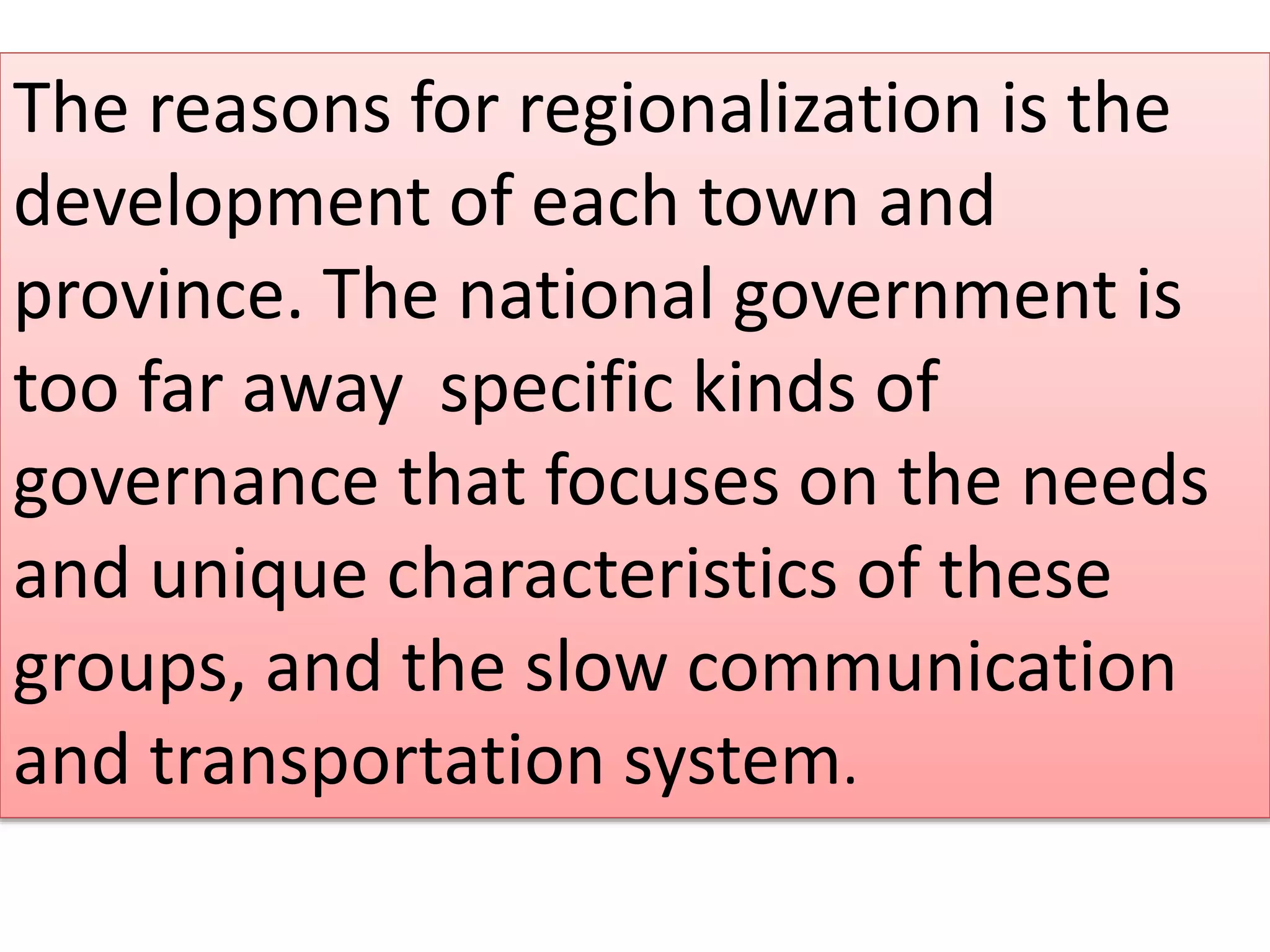 REGIONALIZATION Geography | PPTX