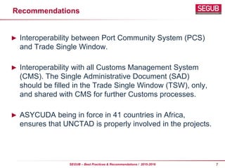 Last Developments, Best Practices and Recommendations_SEGUB_SWC2016 | PPT