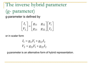 Inverse h-parameters and Interrelation with other parameters | PPTX