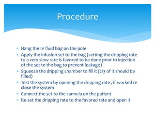 Intravenous Infusion Procedure