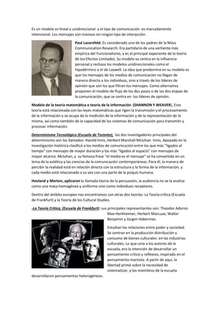 Las teorías de la comunicación y sus diferentes enfoques | PDF