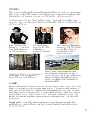 A knowledgeable reports on luxury brands. (May be It's sharp May be it ...