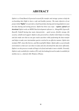 Report : Dpilot - A Cloud Based File Transfer Web Application | PDF