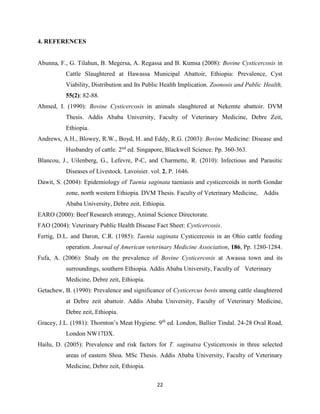 Bovine Cysticercosis | DOCX