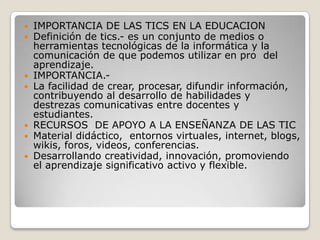 Las tic en la educacion inicial | PPTX